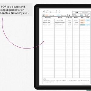 Printable and Fillable Medication Lists – Manage Current & Discontinued ...