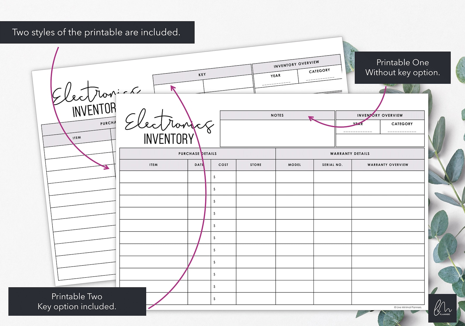 Electronics Inventory Charts List Electronic Items in a | Etsy