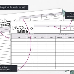 Electronics Inventory Charts | List Electronic Items in a Printable ...