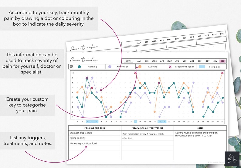 Printable and Fillable Severity Tracker Mini Bundle | Track Monthly ...