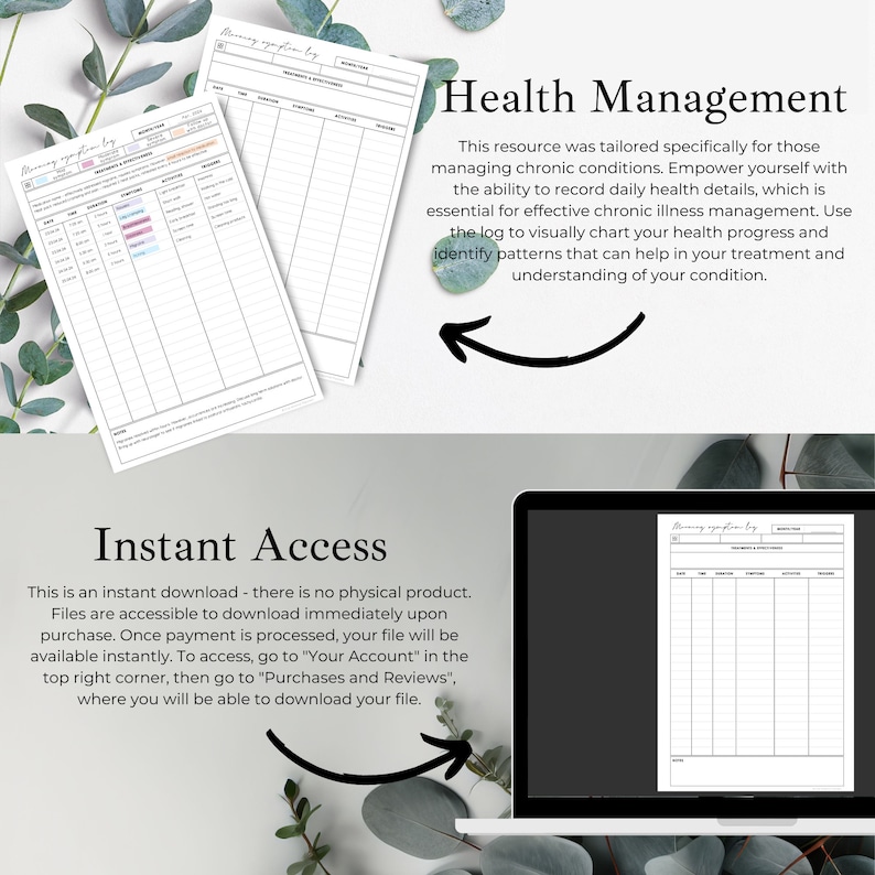 Printable and Fillable Morning Symptom Journal to Chart Morning ...