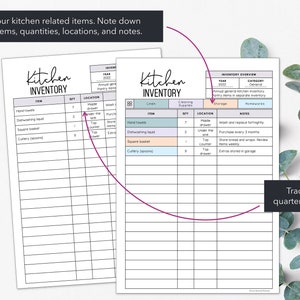 Kitchen Inventory Charts | List Kitchen Related Items in a Printable ...