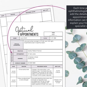 Annual Optical Appointment Chart | Manage Historical and Future Optical ...