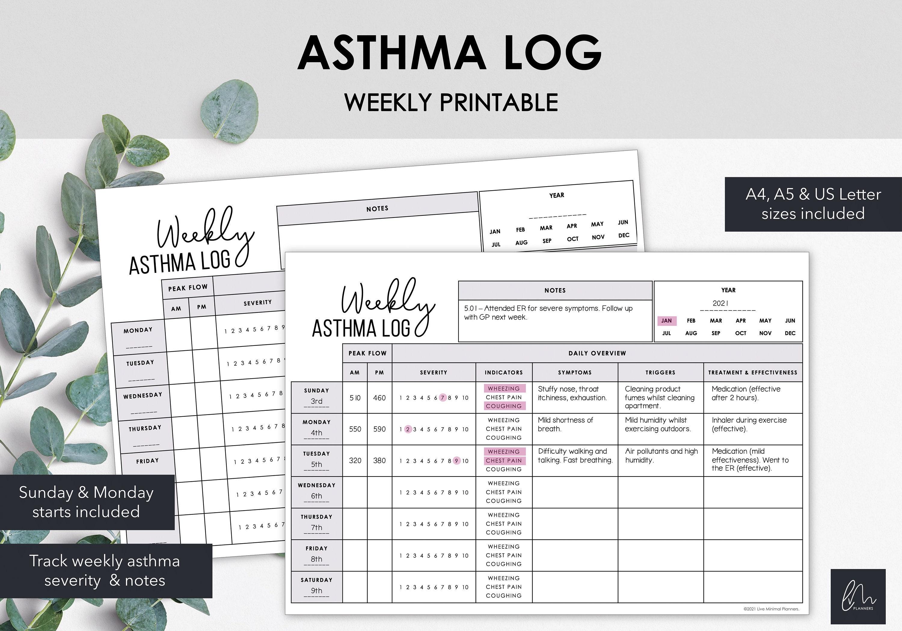 Asthma Symptoms Chart