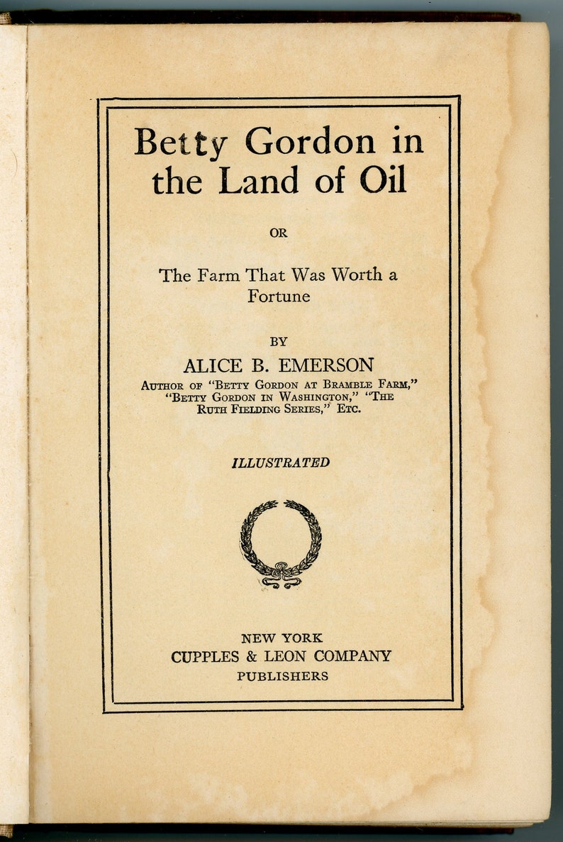 Betty Gordon in the Land of Oil - Etsy