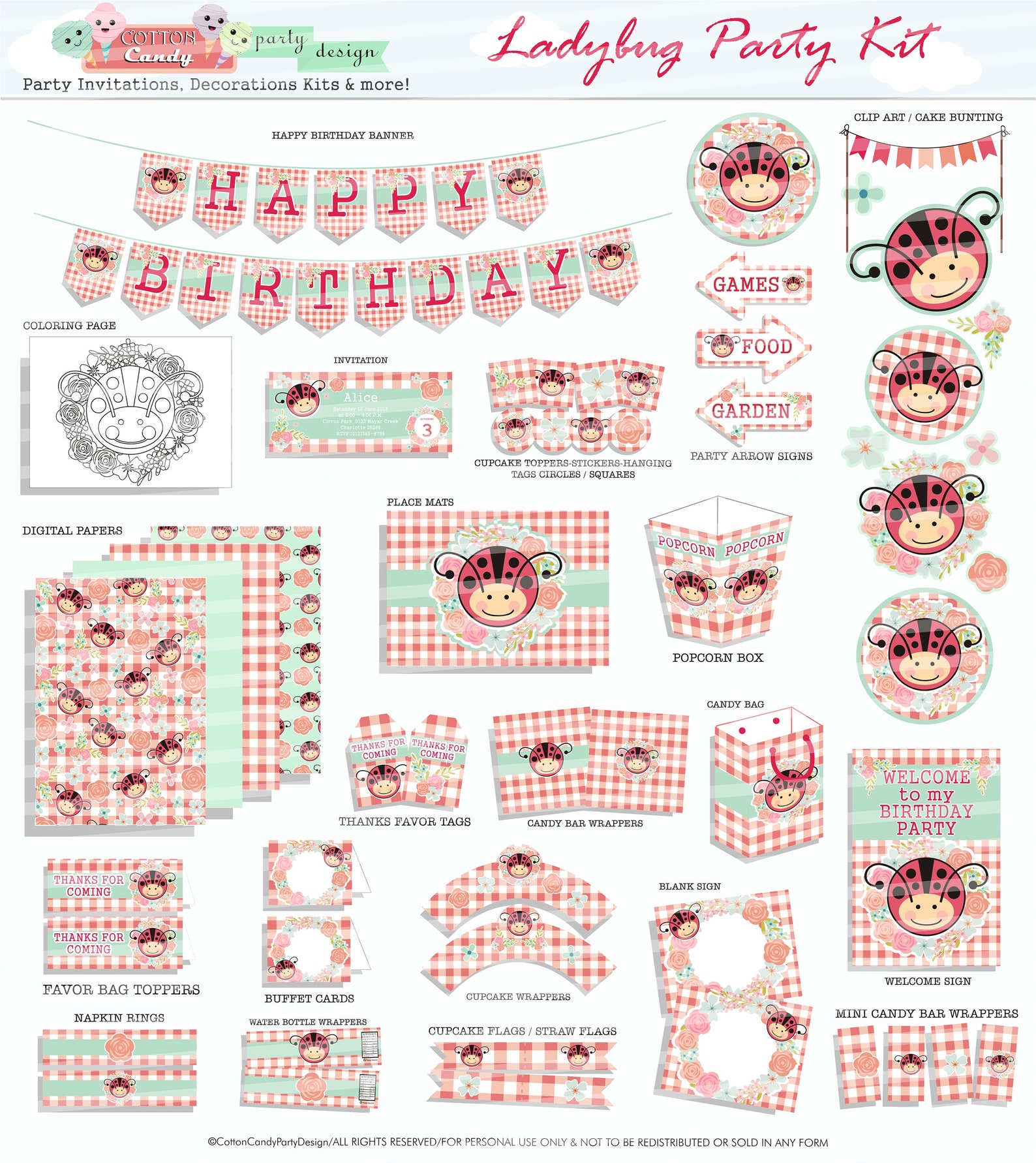Ladybug Birthday Party, Ladybug Party Decorations, Ladybug Party ...
