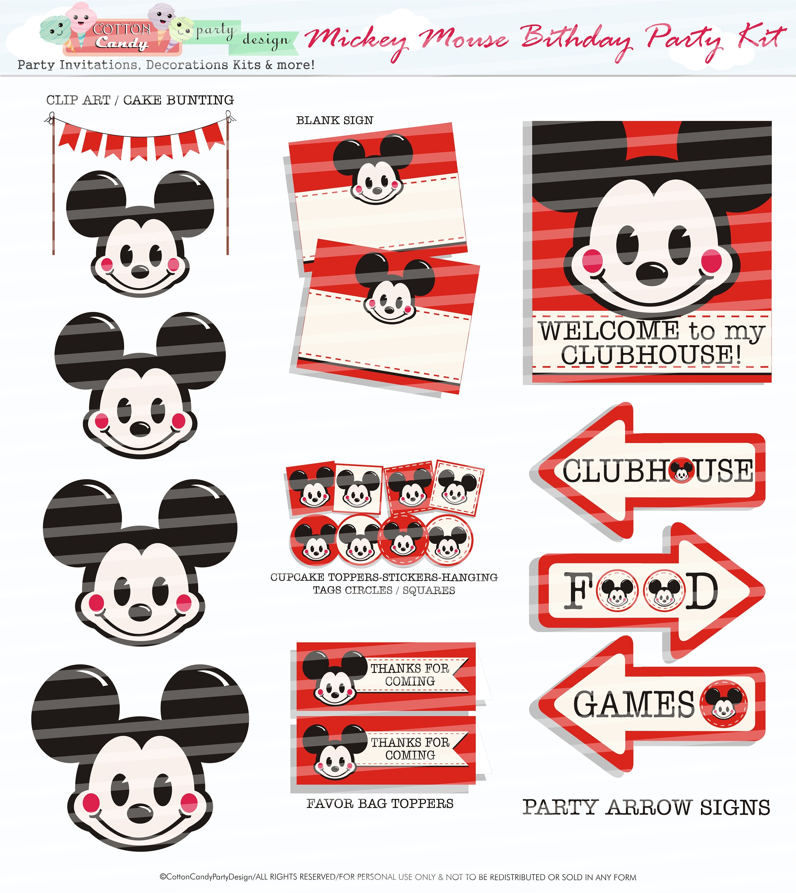 Mickey Mouse Birthday Party, Mickey Mouse Party Decorations, Mickey ...