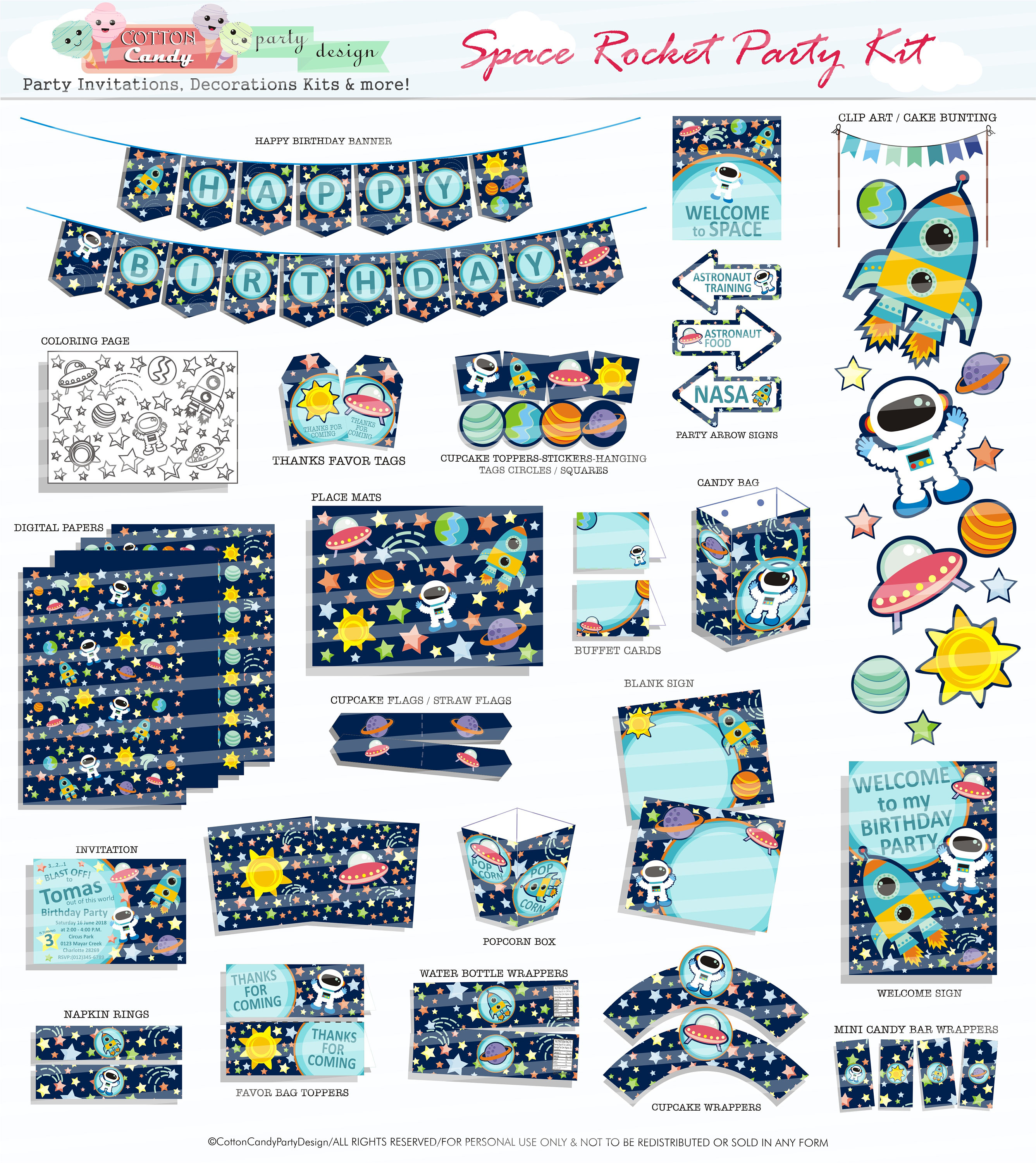 Space Party Kit, Space Decor, Space Party Supplies, Space Birthday ...