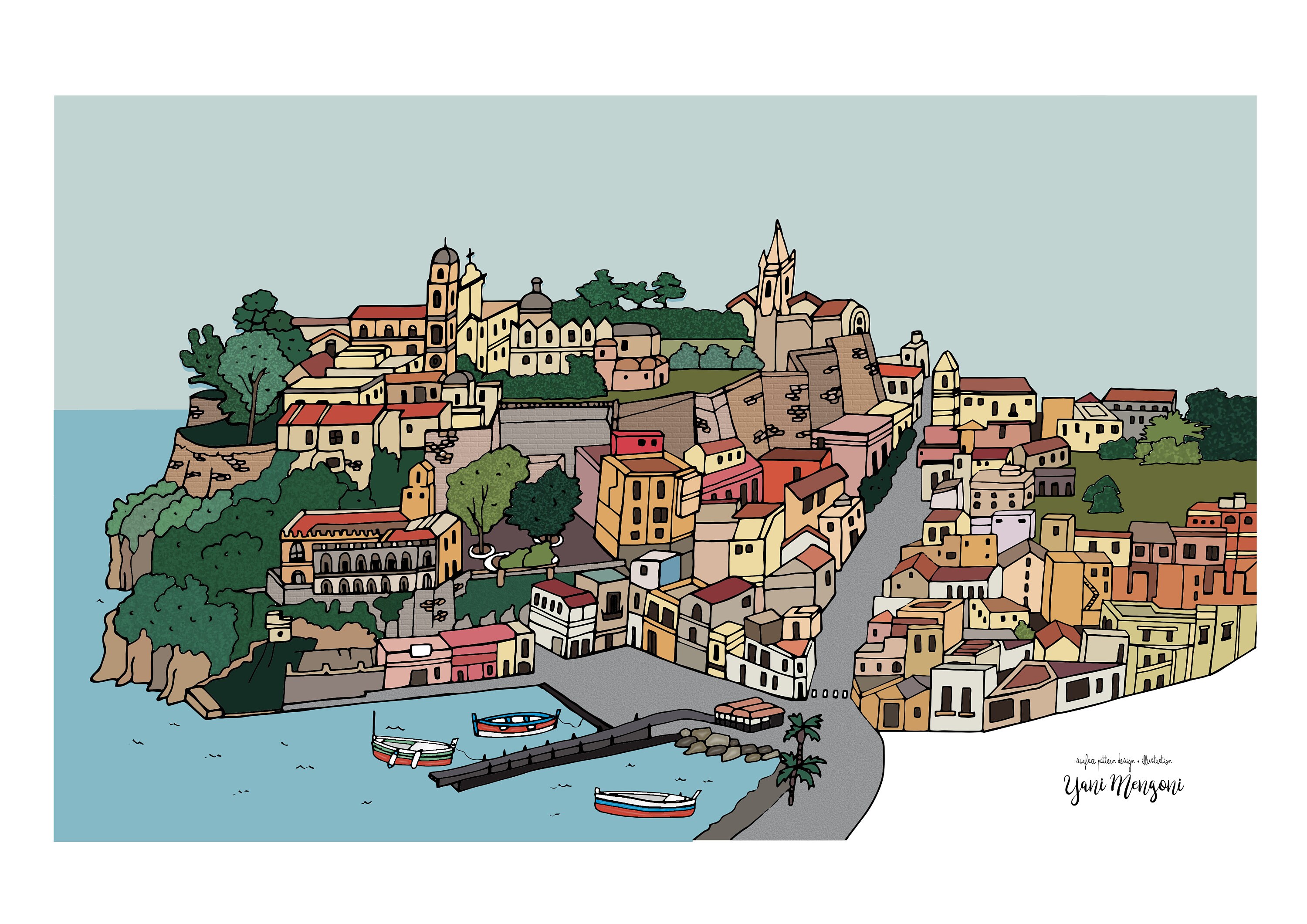 Custom City Map Illustrations. Skylines. Personalized Map of Home. Gift ...