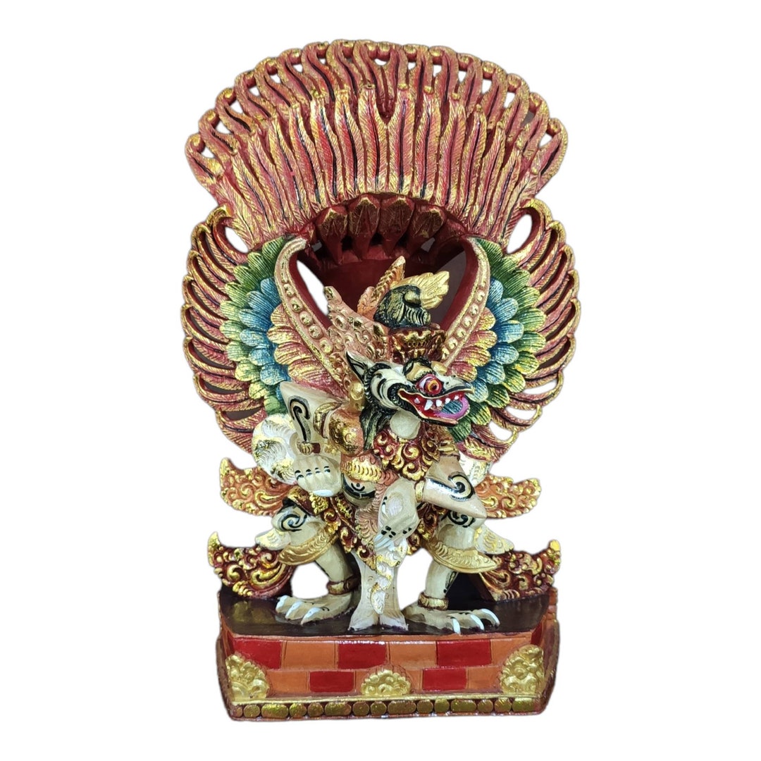 Garuda Wooden Statue Red Colored Handmade Bali Wood Carving - Etsy