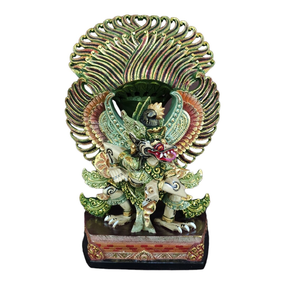 Garuda Wooden Statue Green Colored Handmade Bali Wood - Etsy