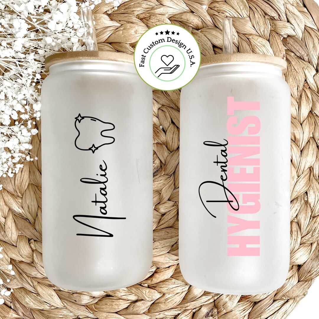 Personalized Dental Hygienist Cup -dental Hygienist Glass Tumbler Oral ...