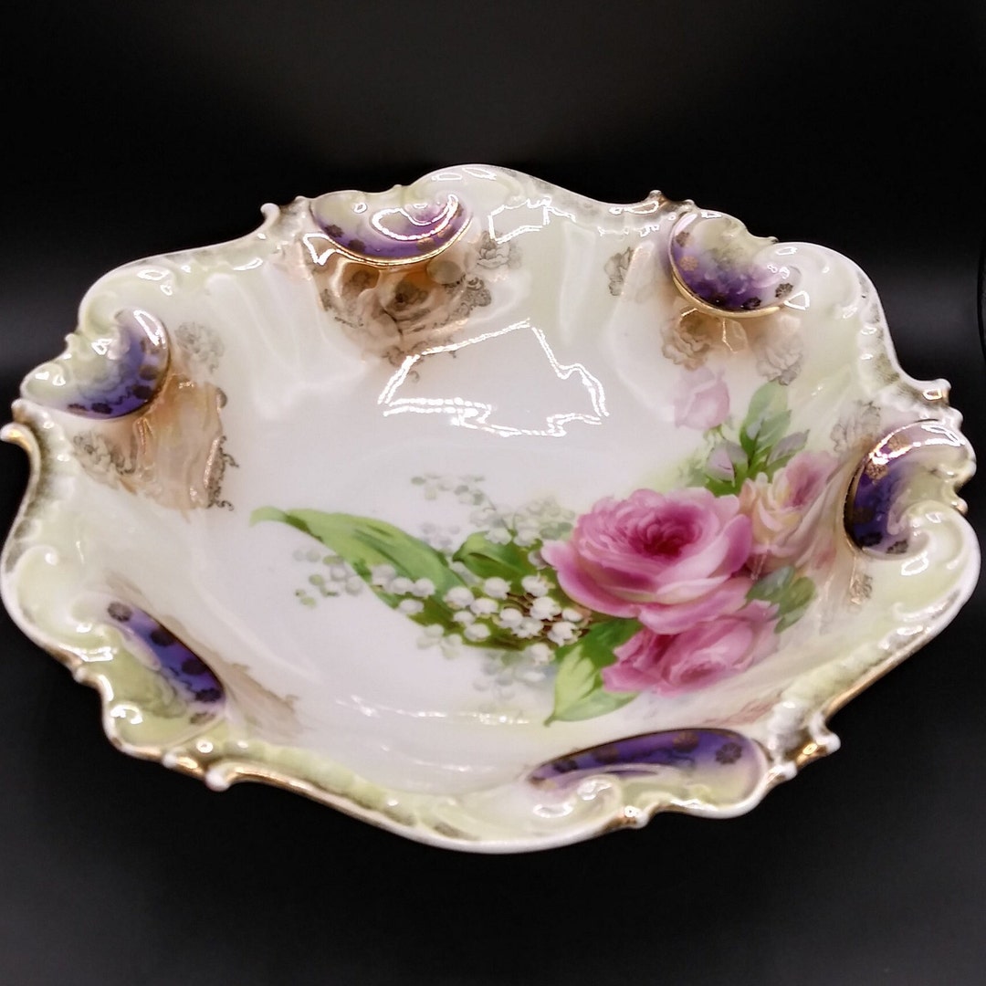 J.S.V. Germany, Vintage/antique Porcelain Bowl, Rose & Lily of the ...