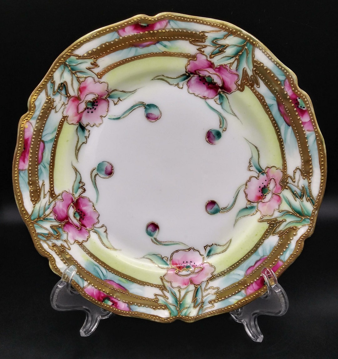 Gorgeous Hand Painted Morimura Gumi Nippon Plate Pink and - Etsy
