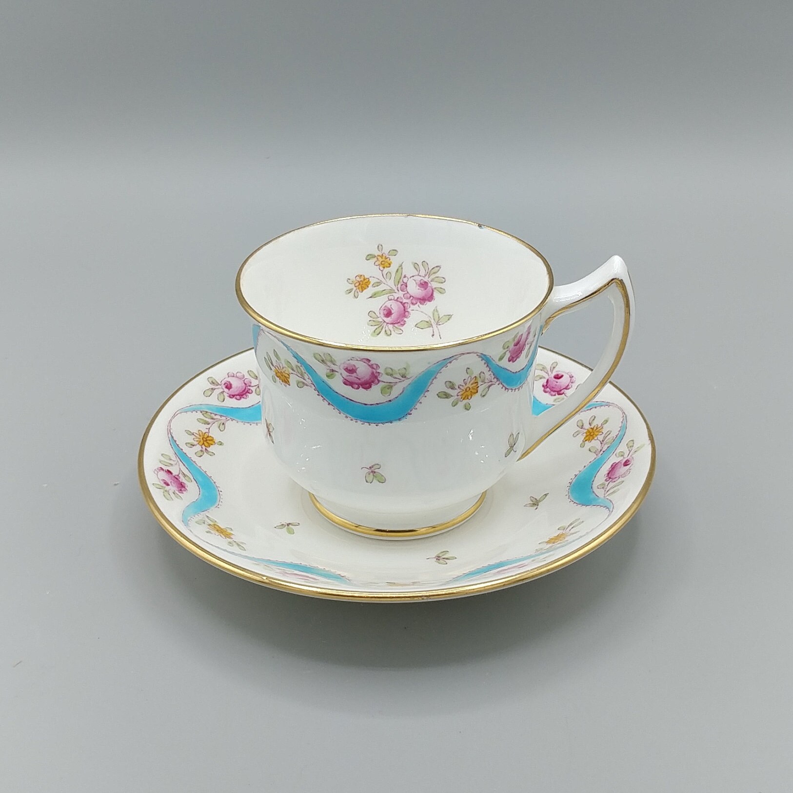 Tea Cups & Sets Wedding Gift Royal Chelsea Tea Cup and Saucer Blue Gift ...