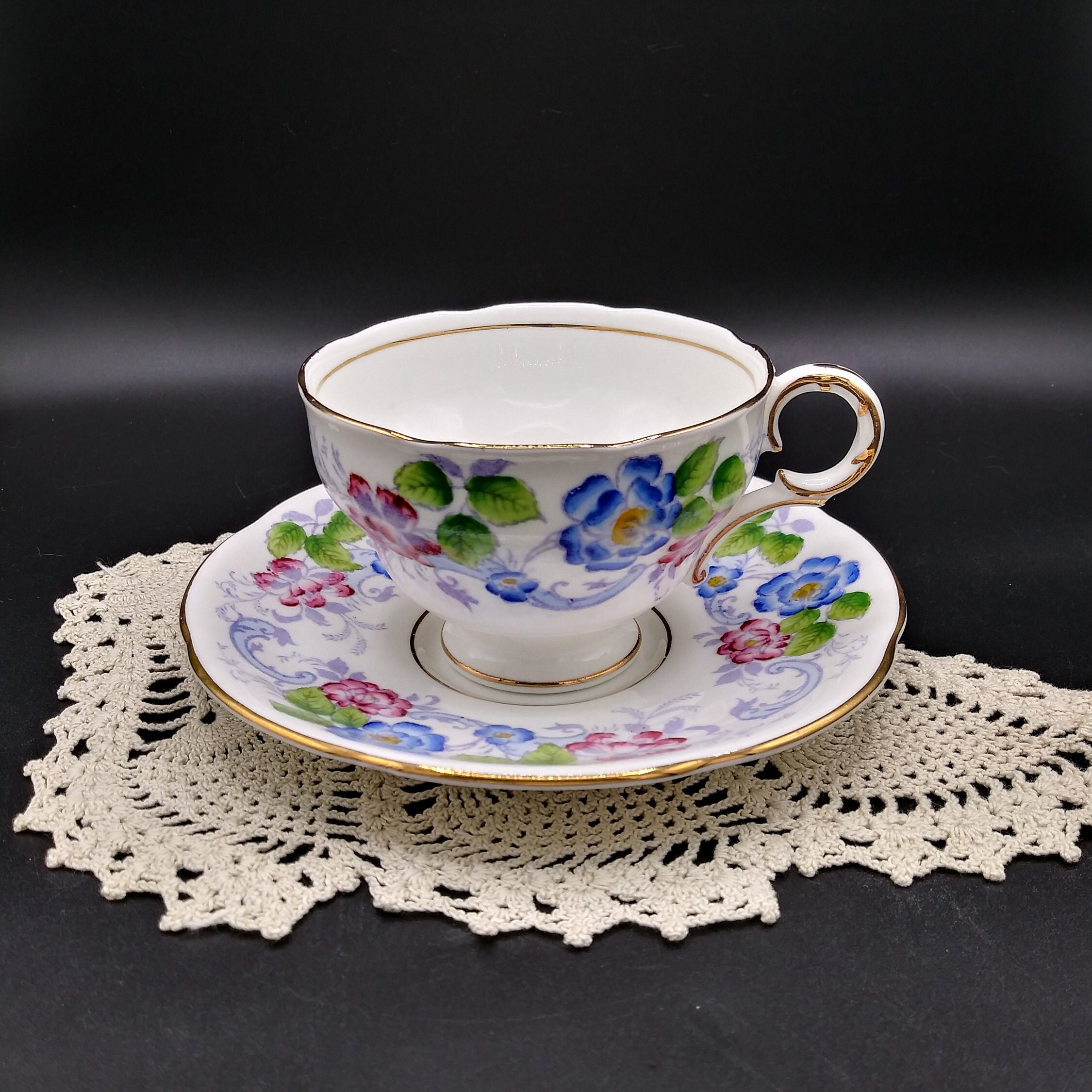Rare Melba Bone China Made in England Pink and Blue - Etsy Australia