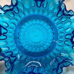Vintage Fenton Glass Bright Blue colonial Blue Thumbprint Patterned ...