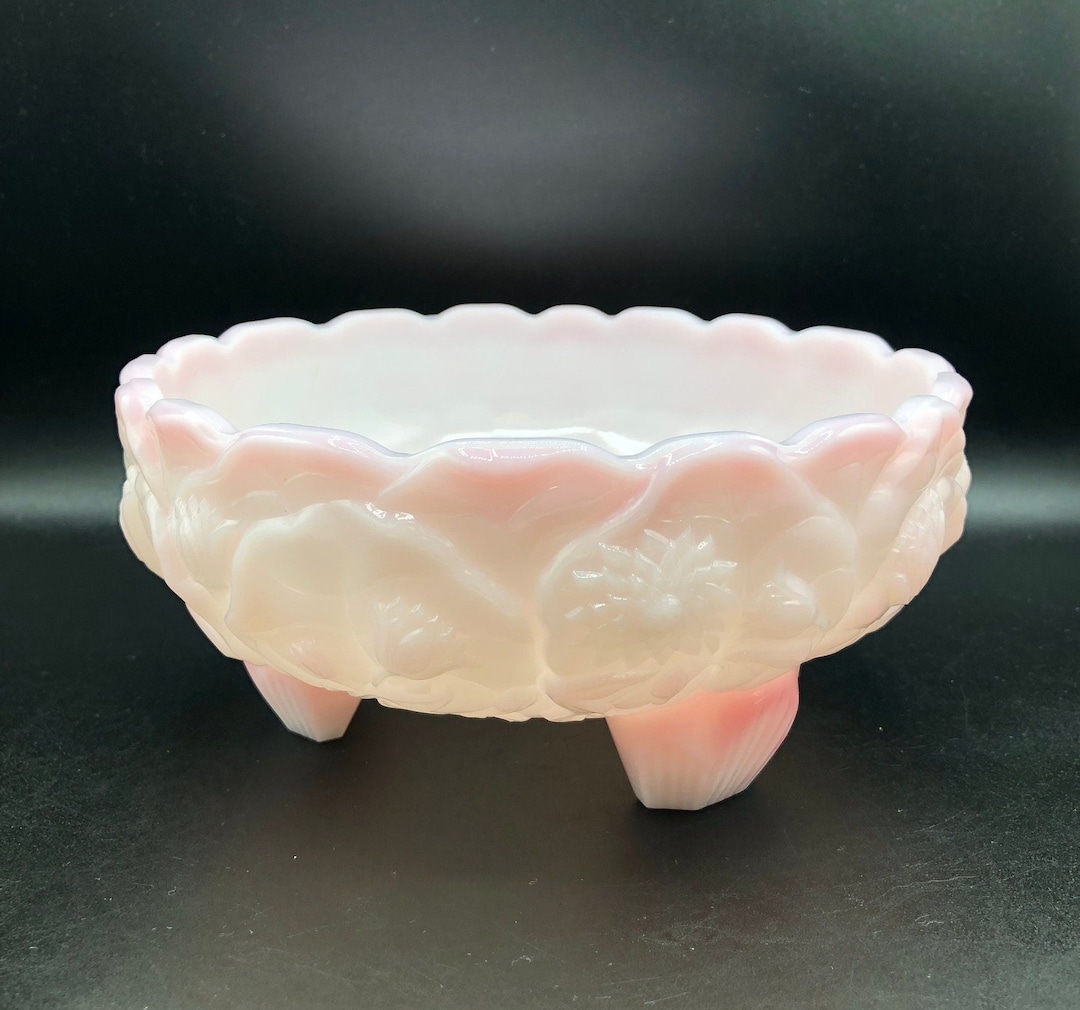 Vintage Fenton Rosaline Water Lily Footed Bowl, C. 1970's - Etsy