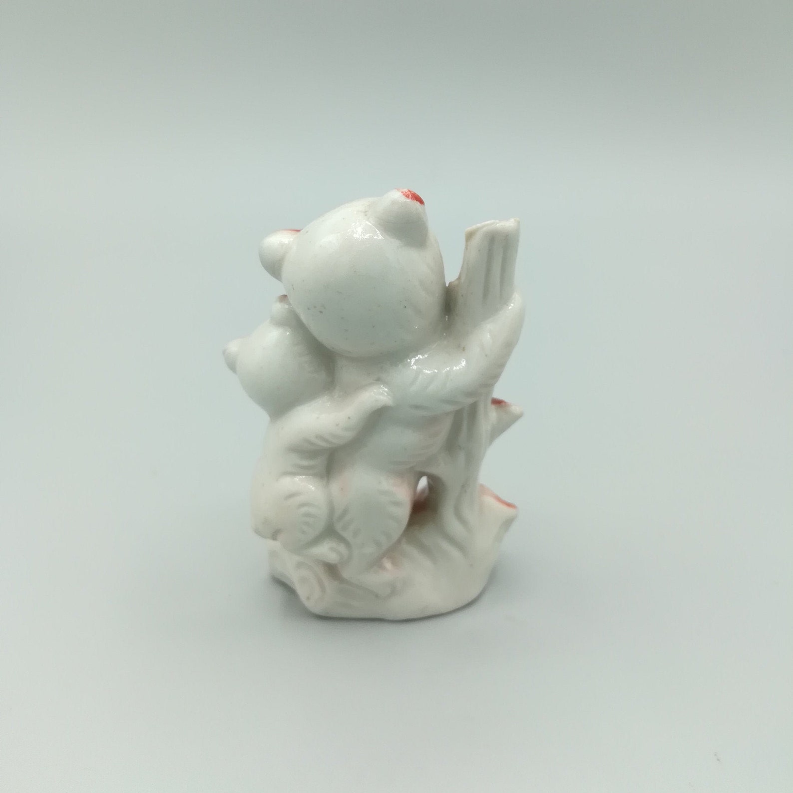 Wonderful Little Red Bears on a Log Figurine Made in Japan - Etsy