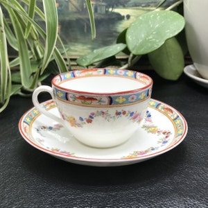 Antique Crown Sutherland English Bone China Teacup and Saucer, Hand ...