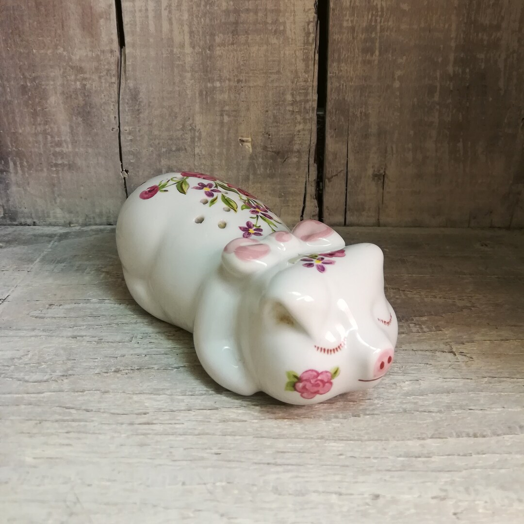 Vintage Hand Painted Flowered Pig Sachet/pomander, Ceramarte, Brazil ...