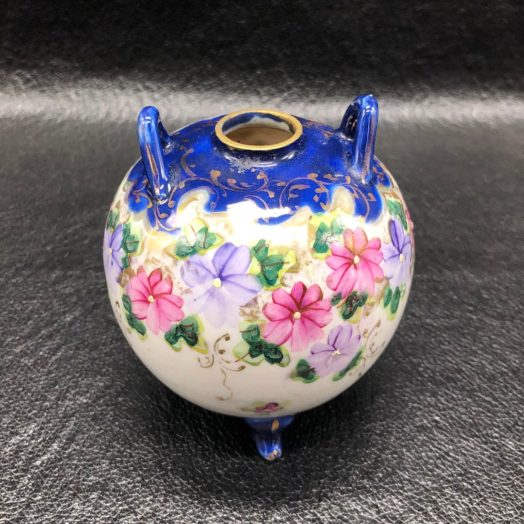 Vintage Nippon Vase Cobalt/flo-blue Style Trim Hand Painted - Etsy