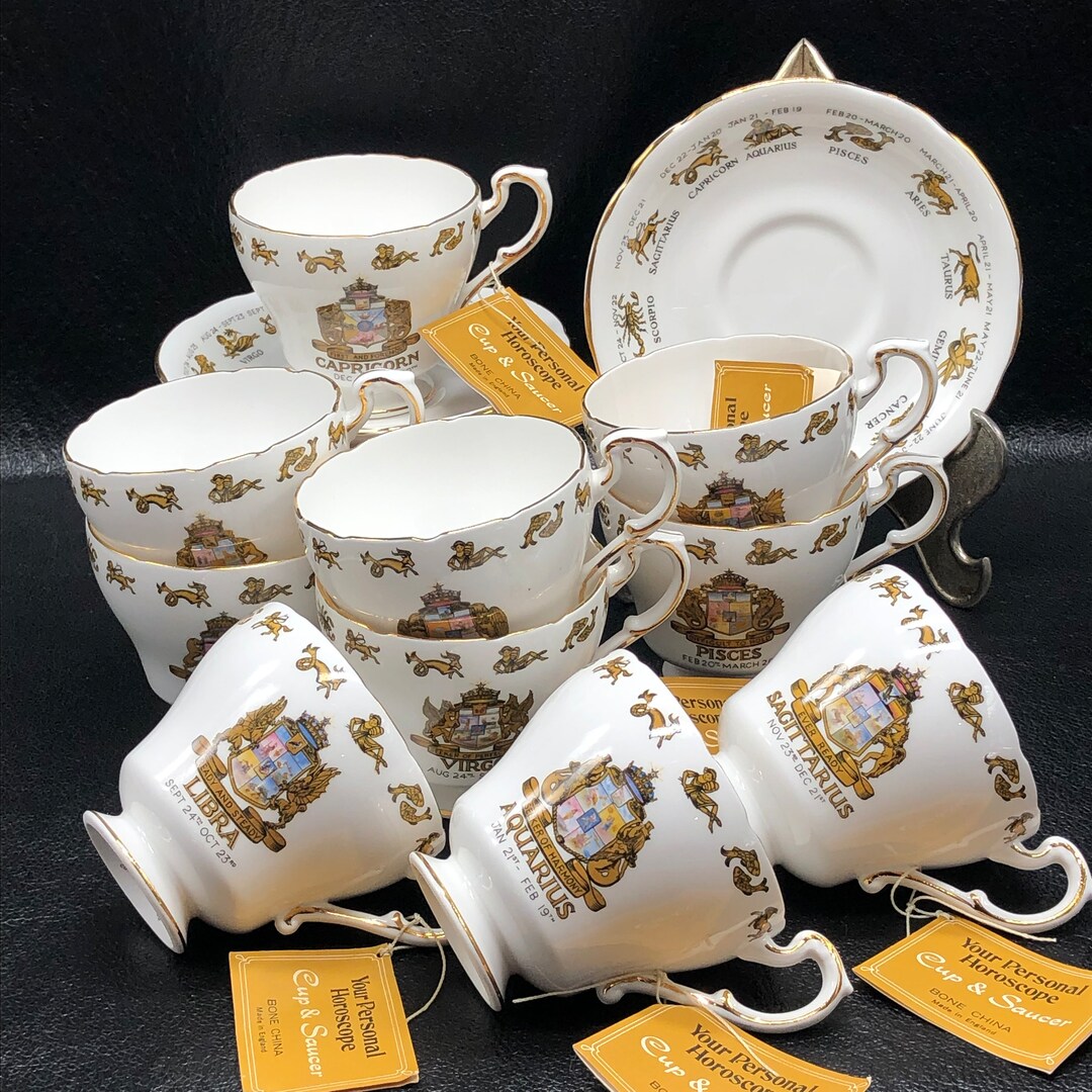 Vintage Astrological Sign Teacups and Saucers, Zodiac/horoscope Tea ...