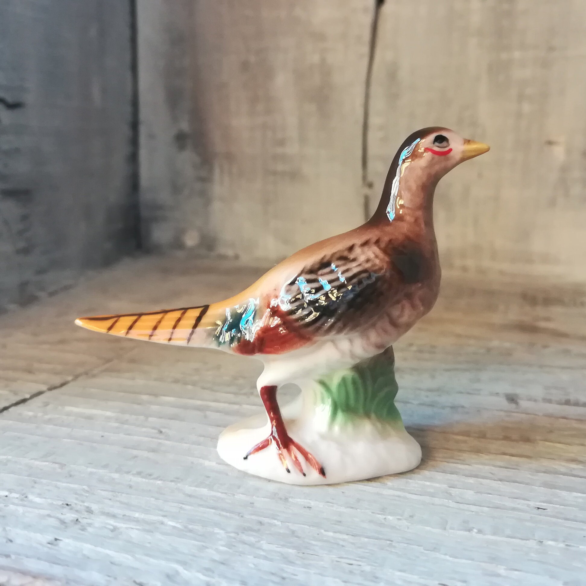 Vintage Bone China Miniature Pheasant Figurines Beautifully | Etsy