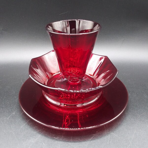 Red Depression Glass - Etsy
