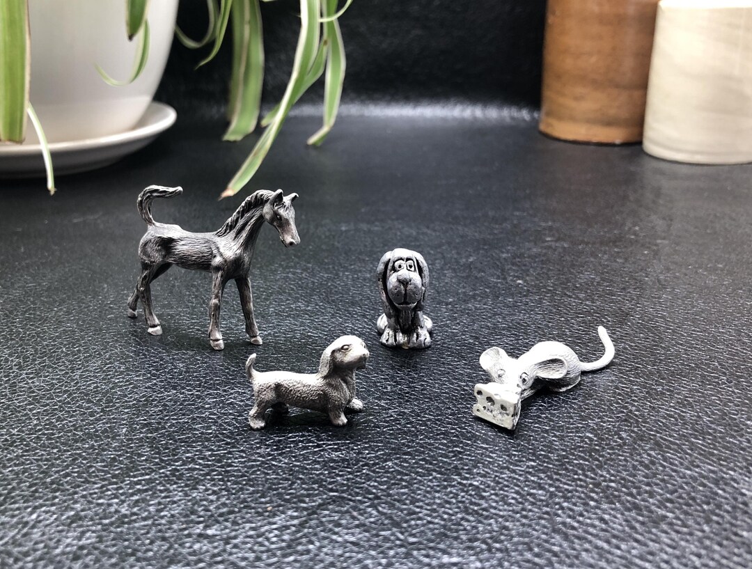 Vintage Miniature Pewter Animals: Horse, Dachshund, Mouse Minis - Etsy