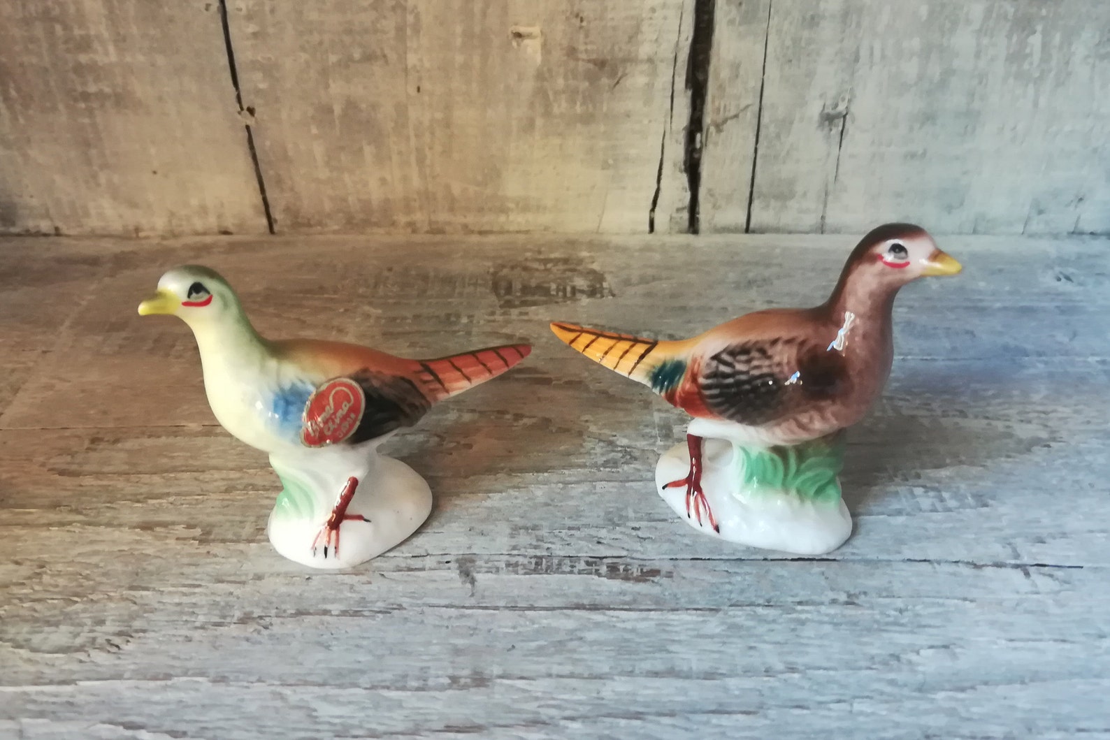 Vintage Bone China Miniature Pheasant Figurines Beautifully | Etsy