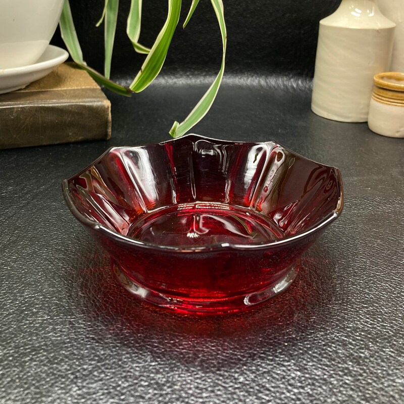 Red Depression Glass - Etsy