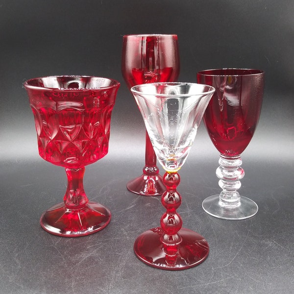 Ruby Red Stemware - Etsy