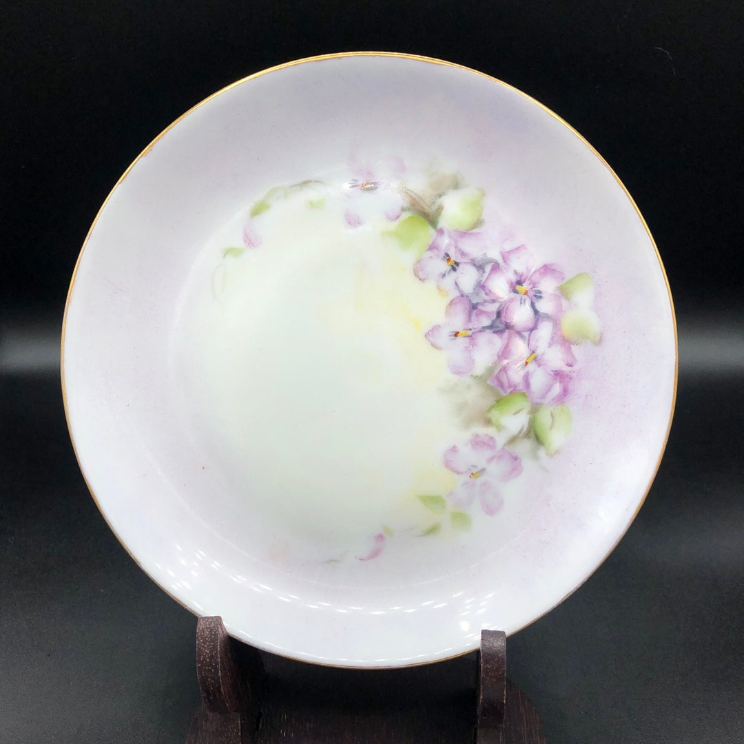 Favorite Bavaria, Hand Painted Purple Violets Plate, C. Early to Mid ...