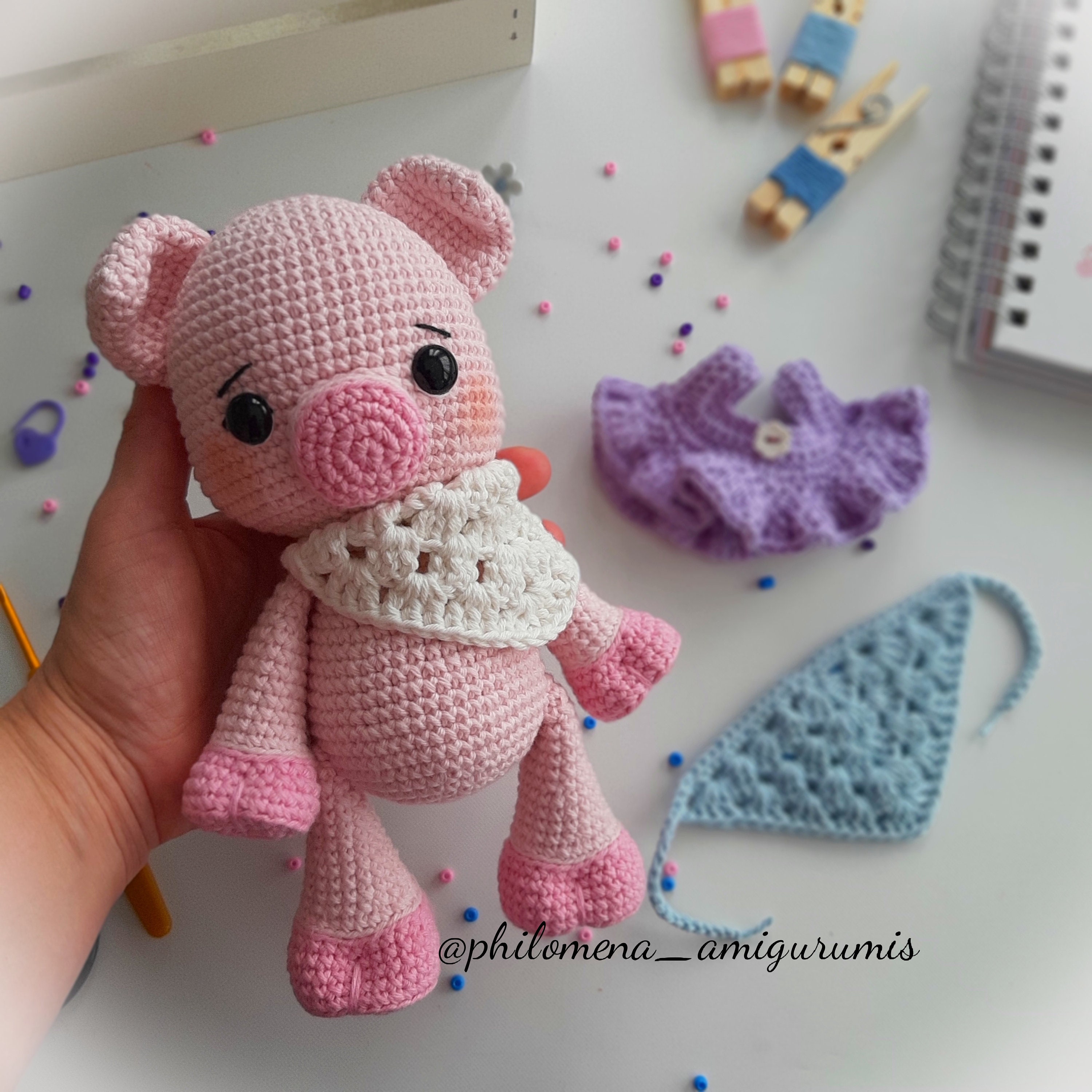Patrón Crochet Pinky Cerdito Amigurumi PDF Tutorial - Etsy México
