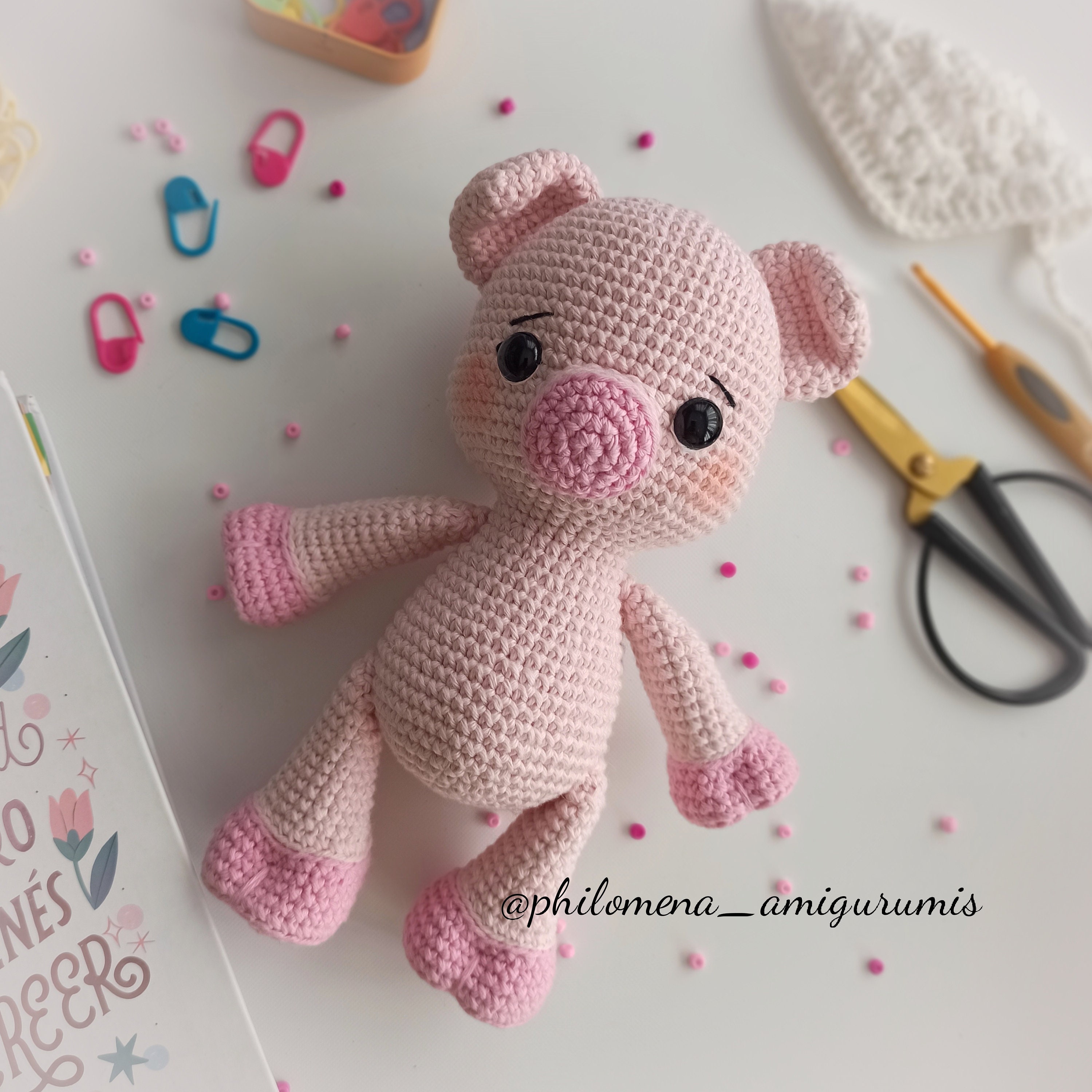Patrón Crochet Pinky Cerdito Amigurumi PDF Tutorial - Etsy México