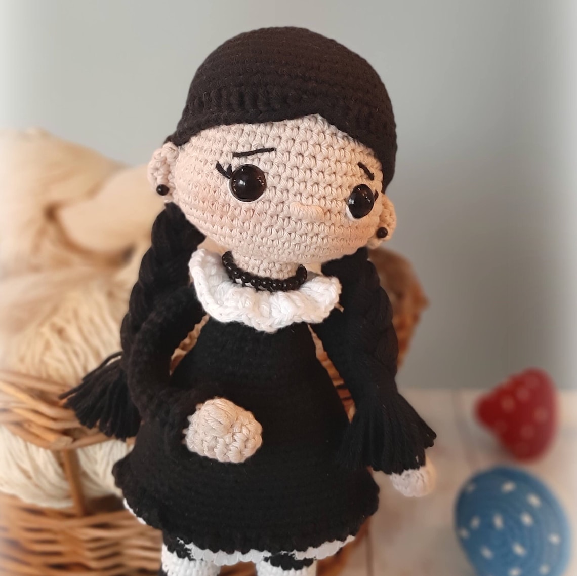 Patrón Crochet Merlina Wednesday Addams Amigurumi PDF - Etsy México