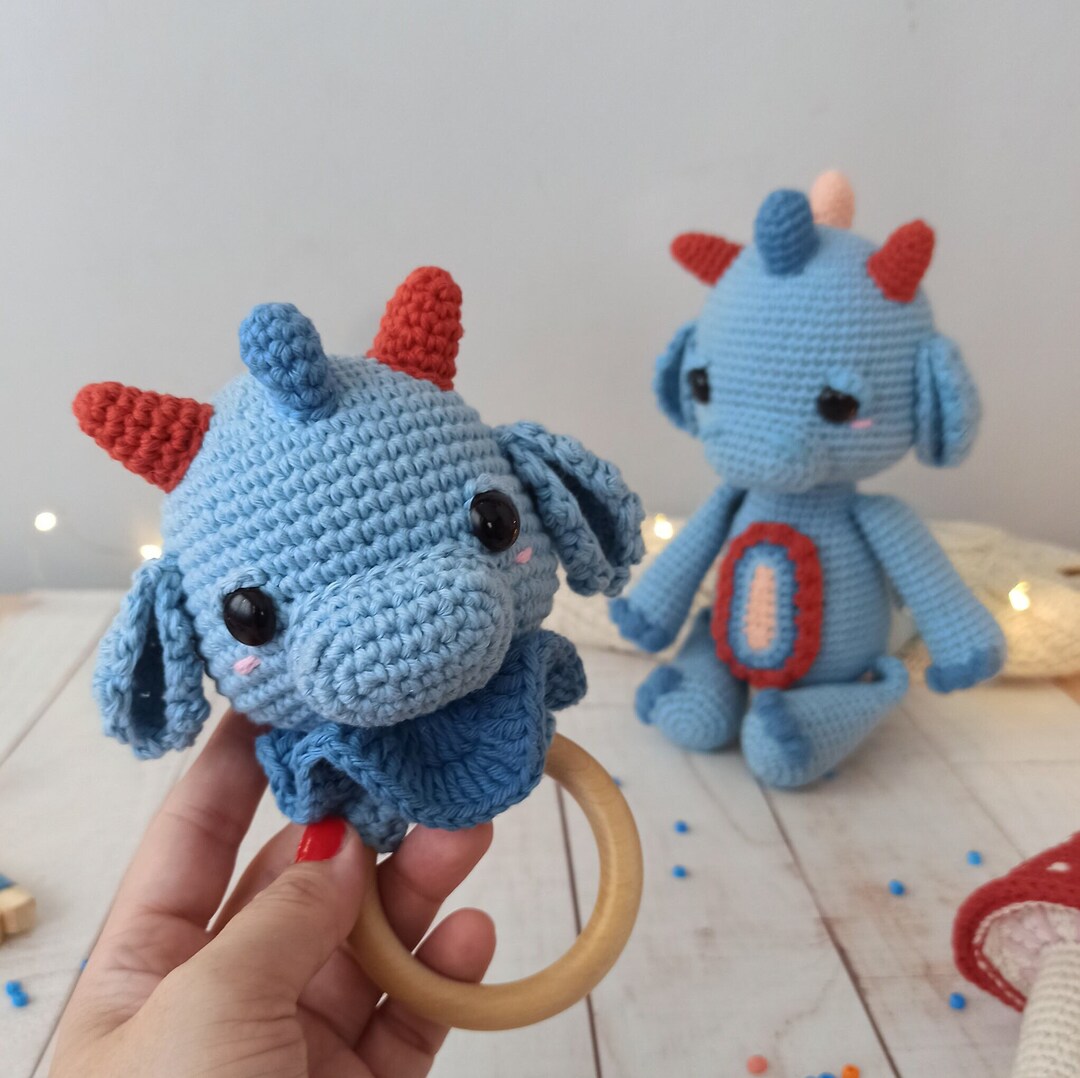Amigurumi Dragon Percy Set Doll Pattern Rattle PDF Tutorial - Etsy