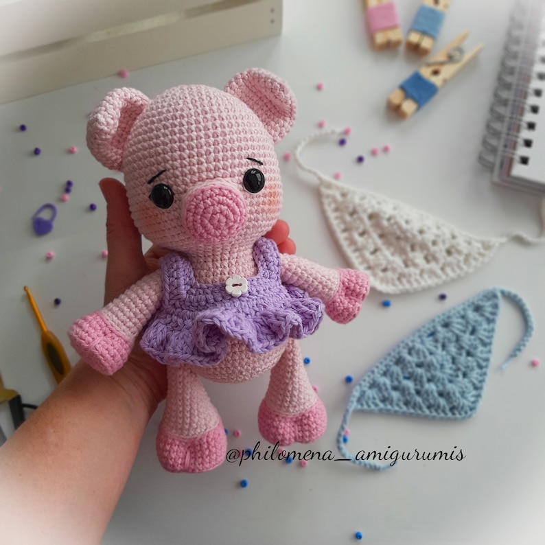 Patrón Crochet Pinky Cerdito Amigurumi PDF Tutorial - Etsy México