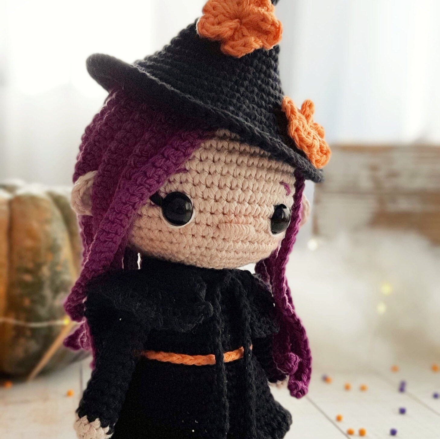 Patrón Crochet, brujita Morgana Halloween Amigurumi PDF Tutorial - Etsy ...