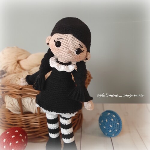Crochet Pattern Merlina Wednesday Addams Amigurumi PDF - Etsy