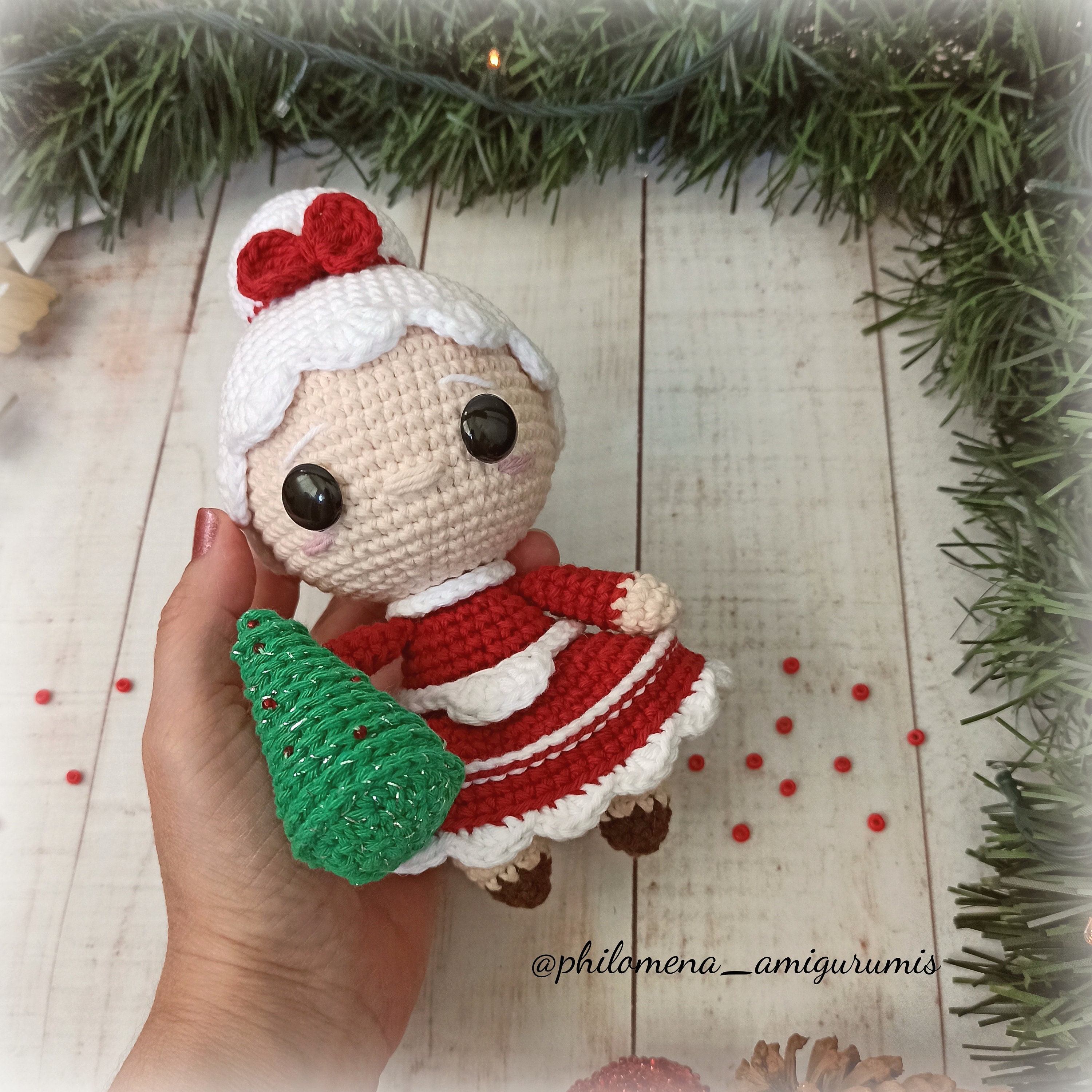 Crochet Pattern, Mrs. Claus, Christmas Doll, Amigurumi PDF Tutorial - Etsy