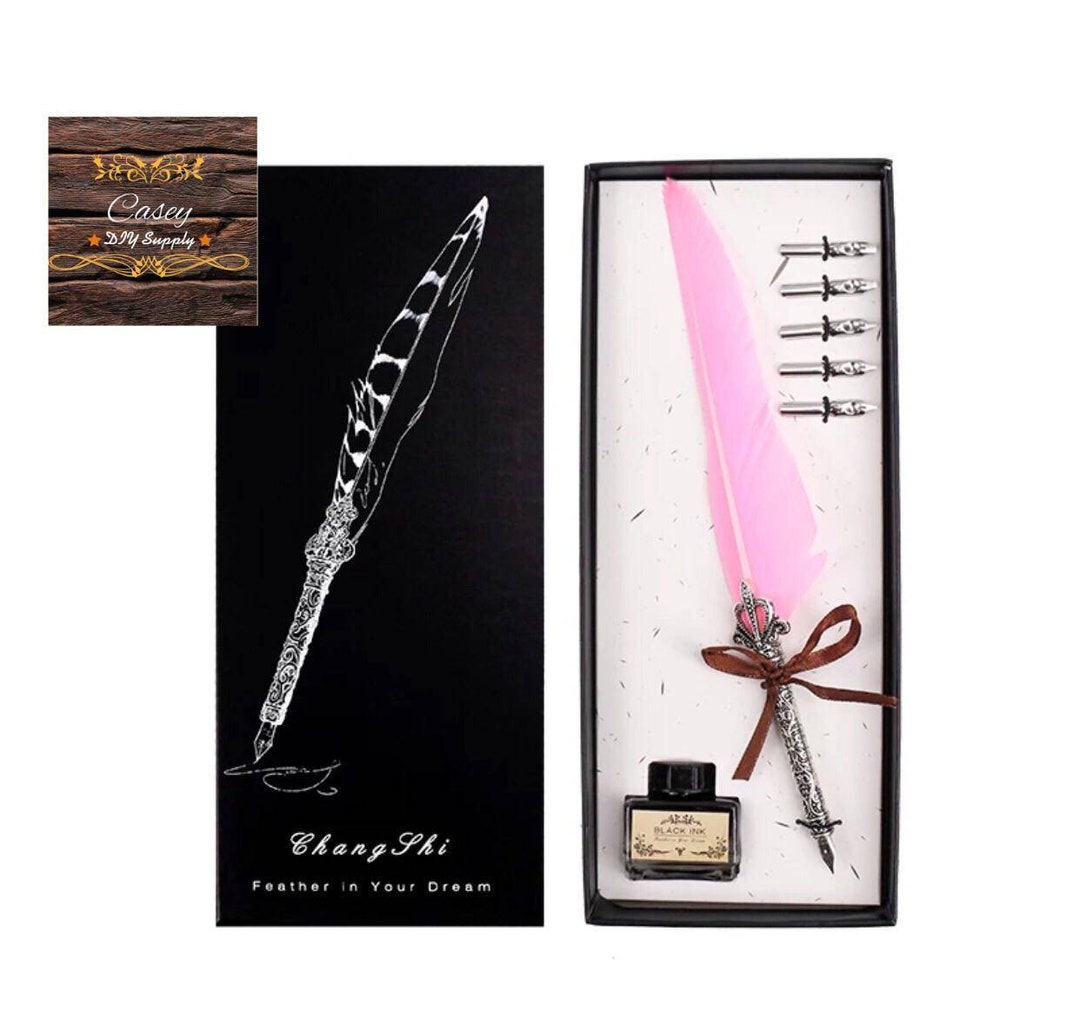 Light Pink Wedding Invitation Feather Pen Quill Pen-ink Pen - Etsy