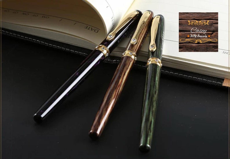 Personalized Vintage Crystal Fountain Pen Custom Engraved - Etsy