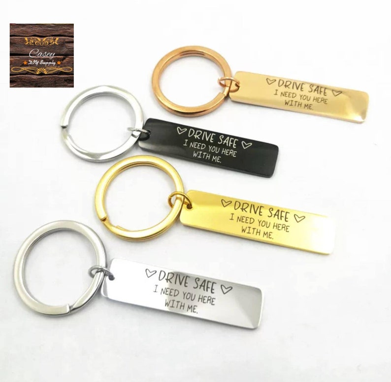 Personalized Drive Safe Keychain Custom Driving Safe Keyring - Etsy