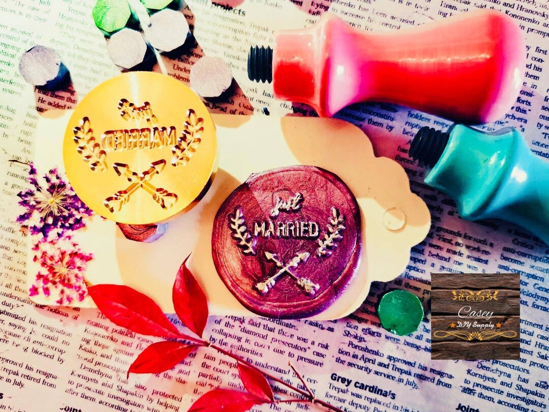 30mm Just Married Wax Seal Stamp, Just Married Wax Seal Stamp With ...