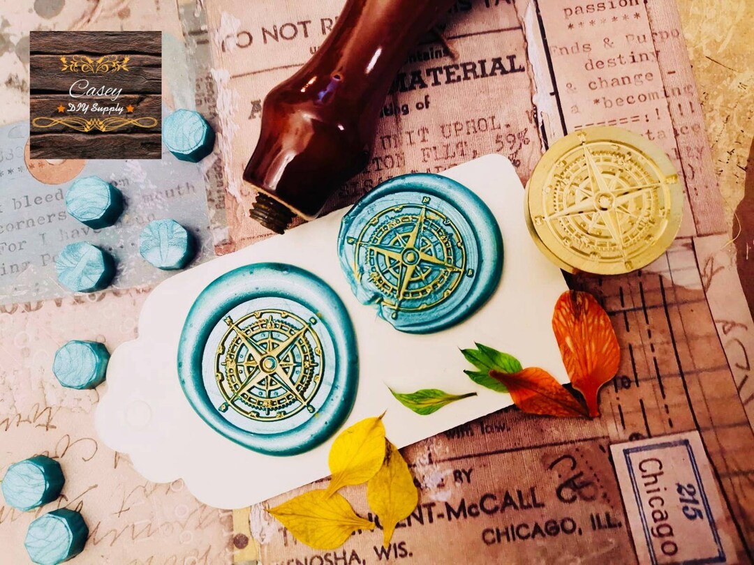 Compass Wax Seal Stamp, Compass Wax Seal Stamp With Wooden Handle ...