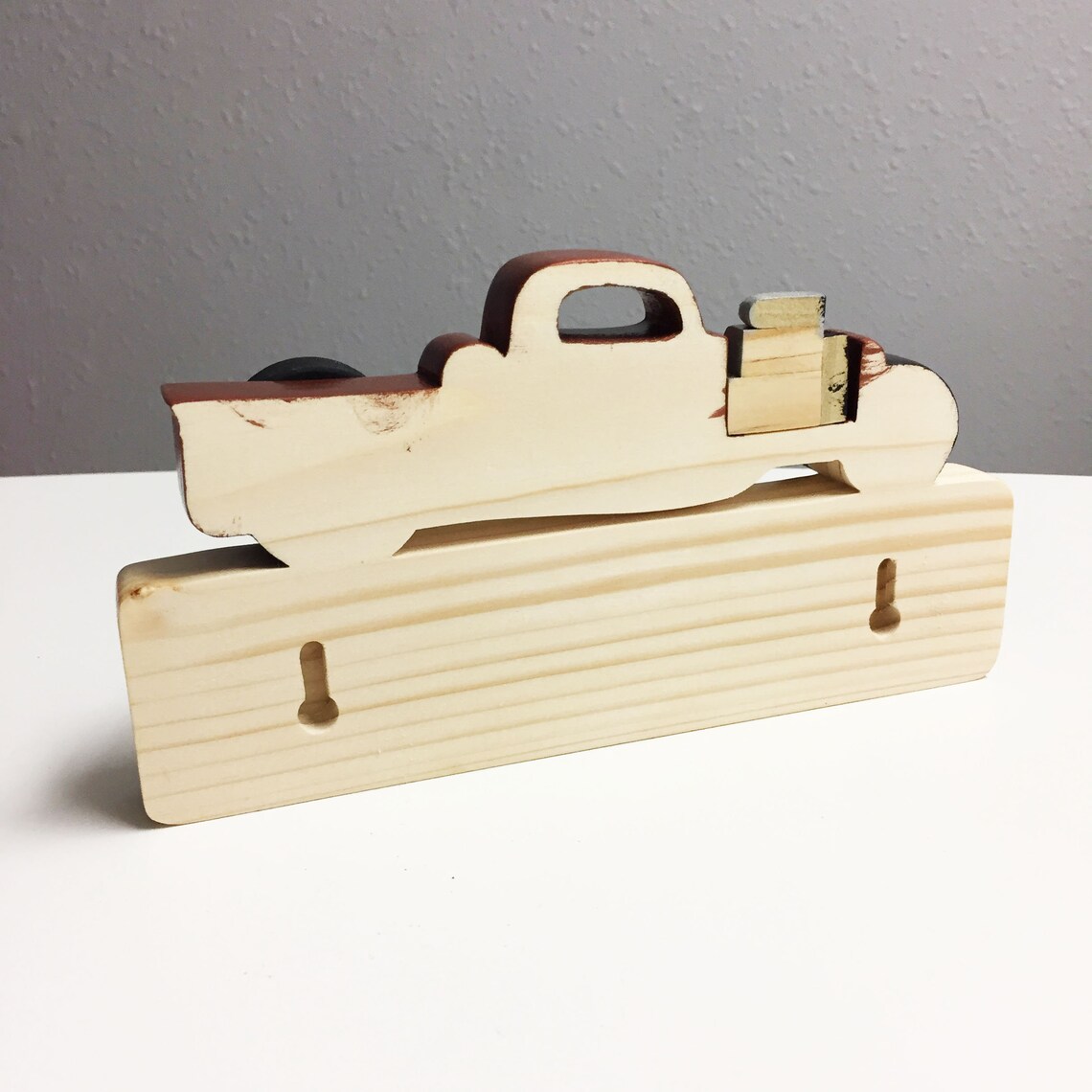 Rat Rod Pickup Wooden Key Holder for Wall, Wall Hooks, Wood, Handmade ...