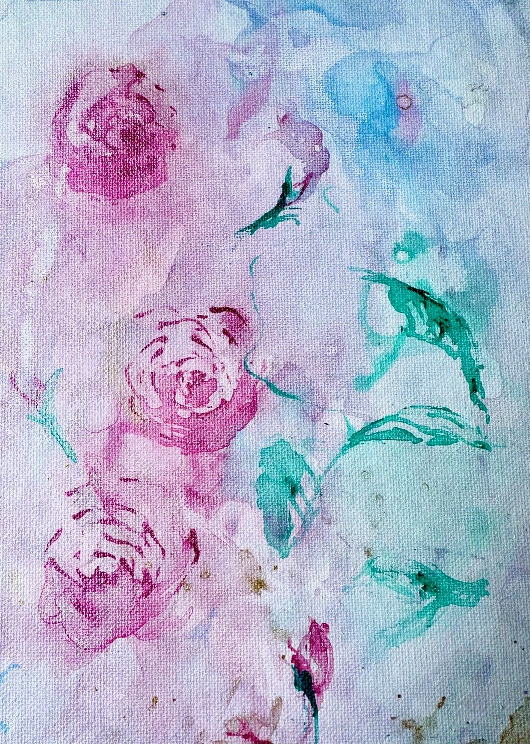 Floating Roses - acrylic Painting by Harumi Kiyota - Etsy