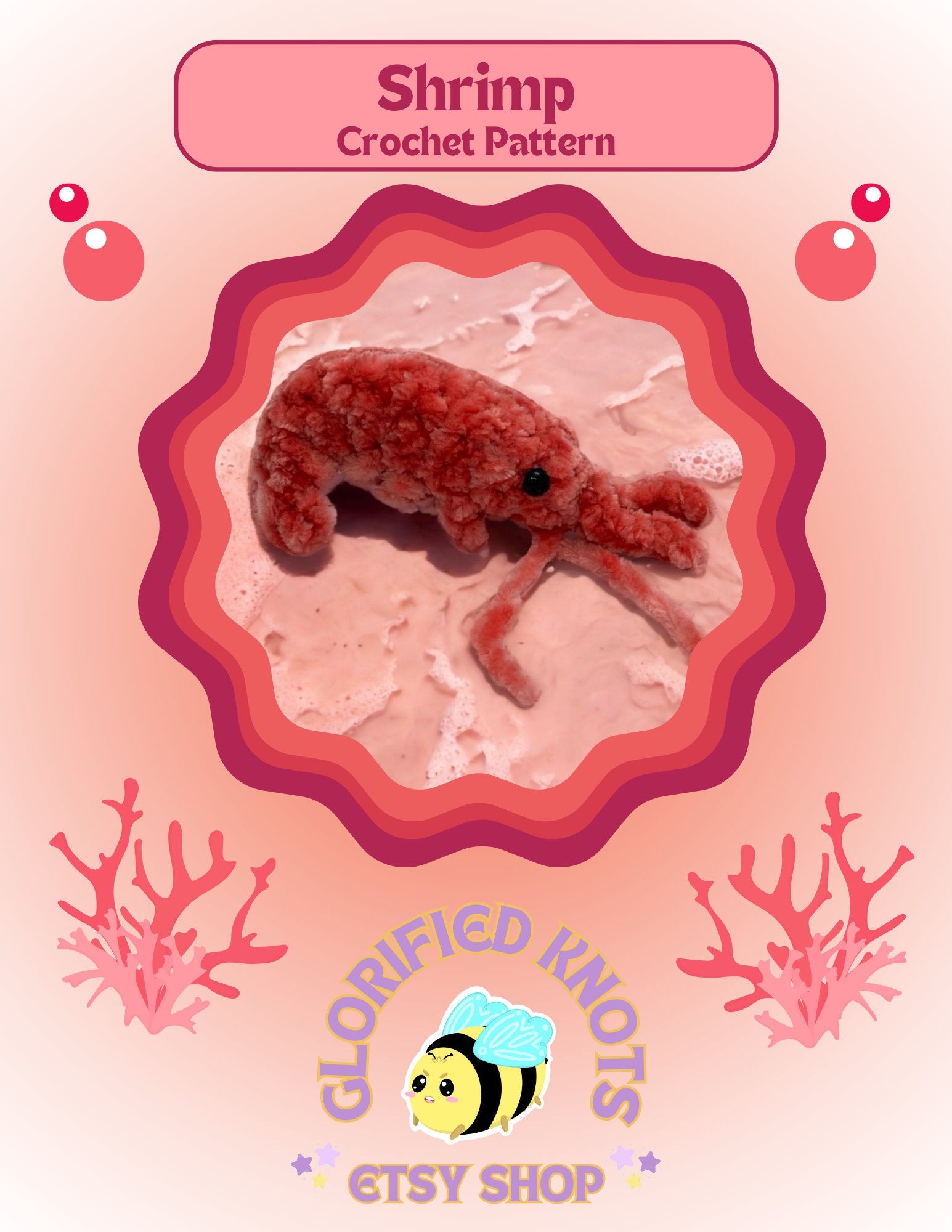 Legged Shrimp Crochet Pattern Amigurumi Plush (DIGITAL DOWNLOAD ONLY ...